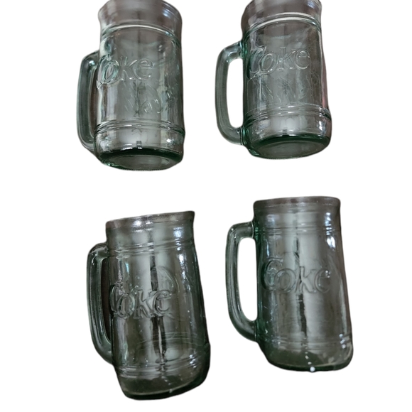 Coca Cola | Dining | Vtg Coca Cola Coke Green Handled Glass Set | Poshmark